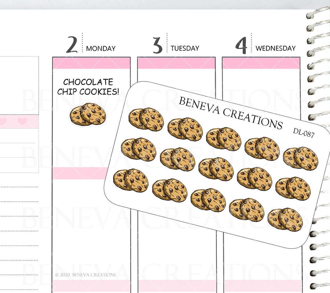 Chocolate Chip Cookie Stickers - Chocolate Chip Cookies - Food Stickers ...
