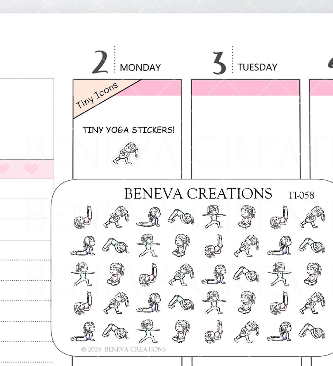 Tiny Yoga Stickers - (TI-058) - Etsy
