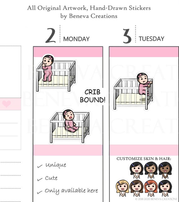 Baby Crib Stickers-baby Stickers mom Life Stickers Crib | Etsy