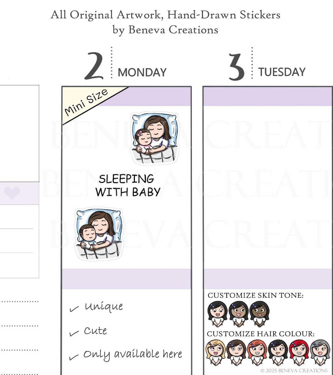 Sleeping With Baby Stickers- Baby Stickers -mom Life Stickers- Nap Time ...