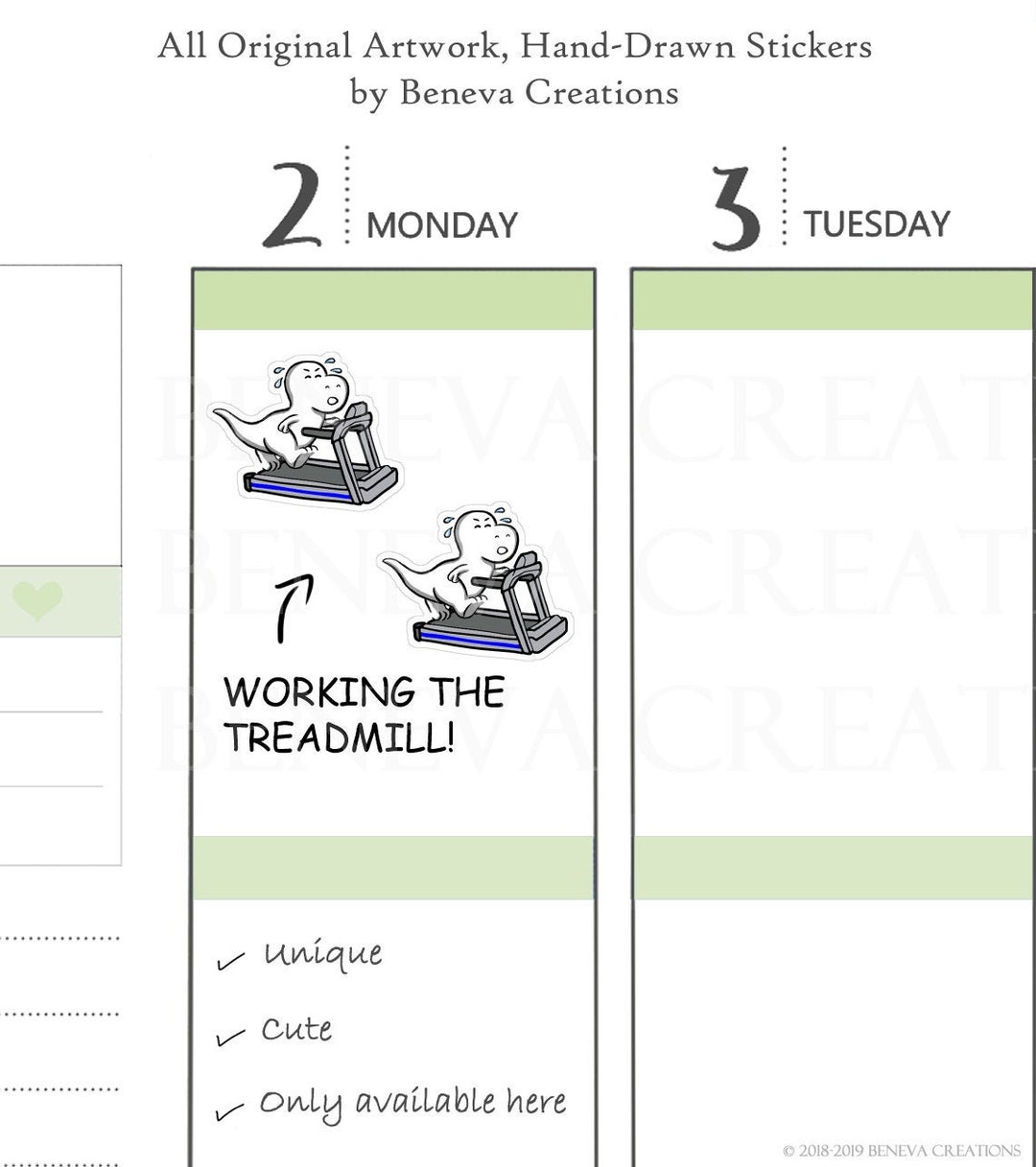 Treadmill Stickers Gym Equipment Dino Running Running Stickers Fitness ...