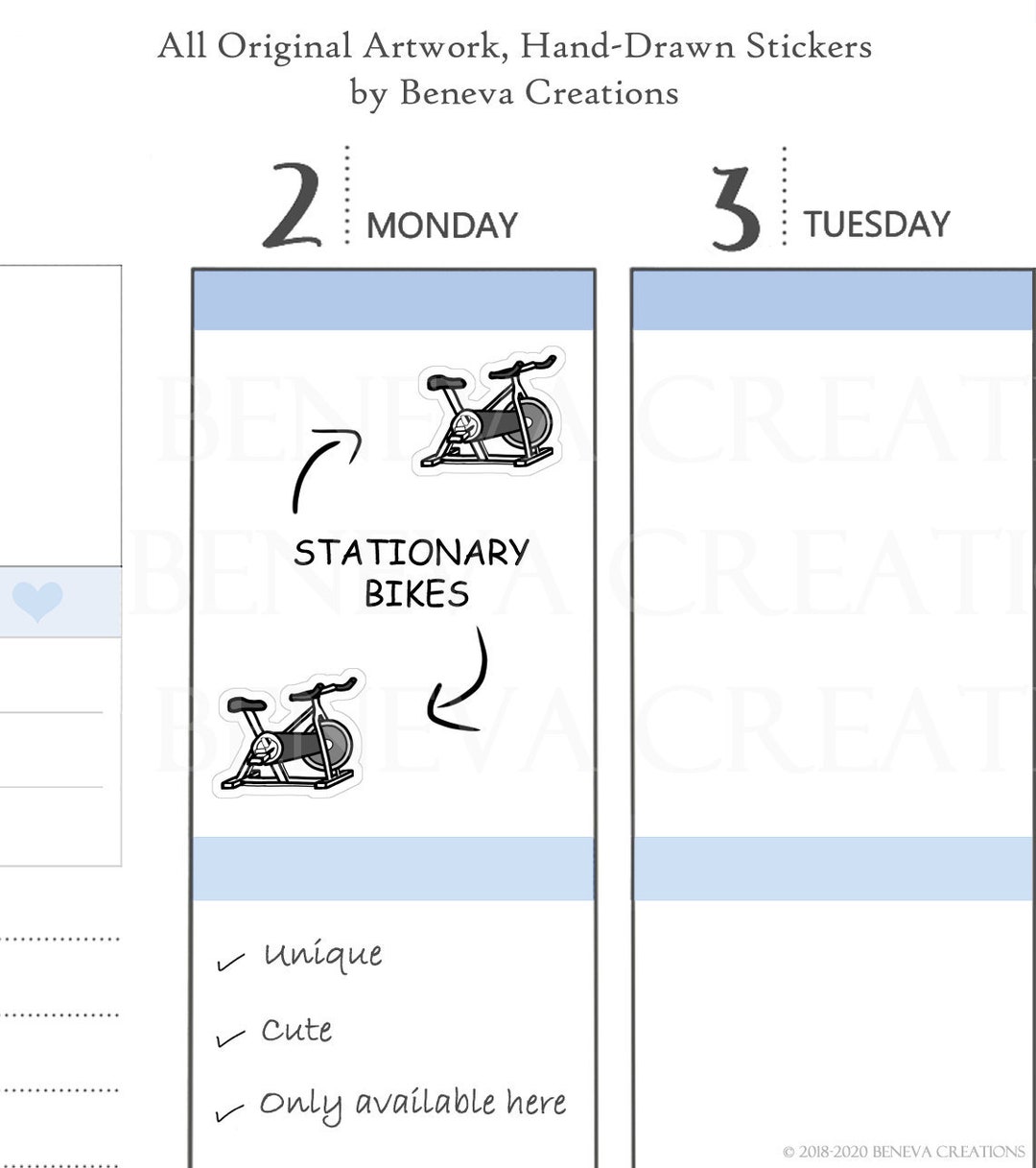 Exercise Bike Stickers -stationary Bike -bike Stickers -exercise ...