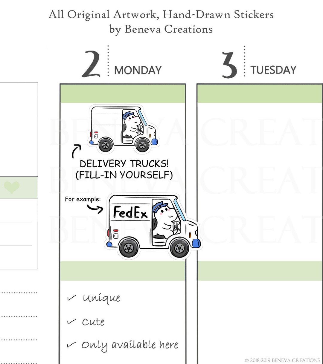 Delivery Truck Stickers - Fill in Stickers- Happy Mail Stickers ...