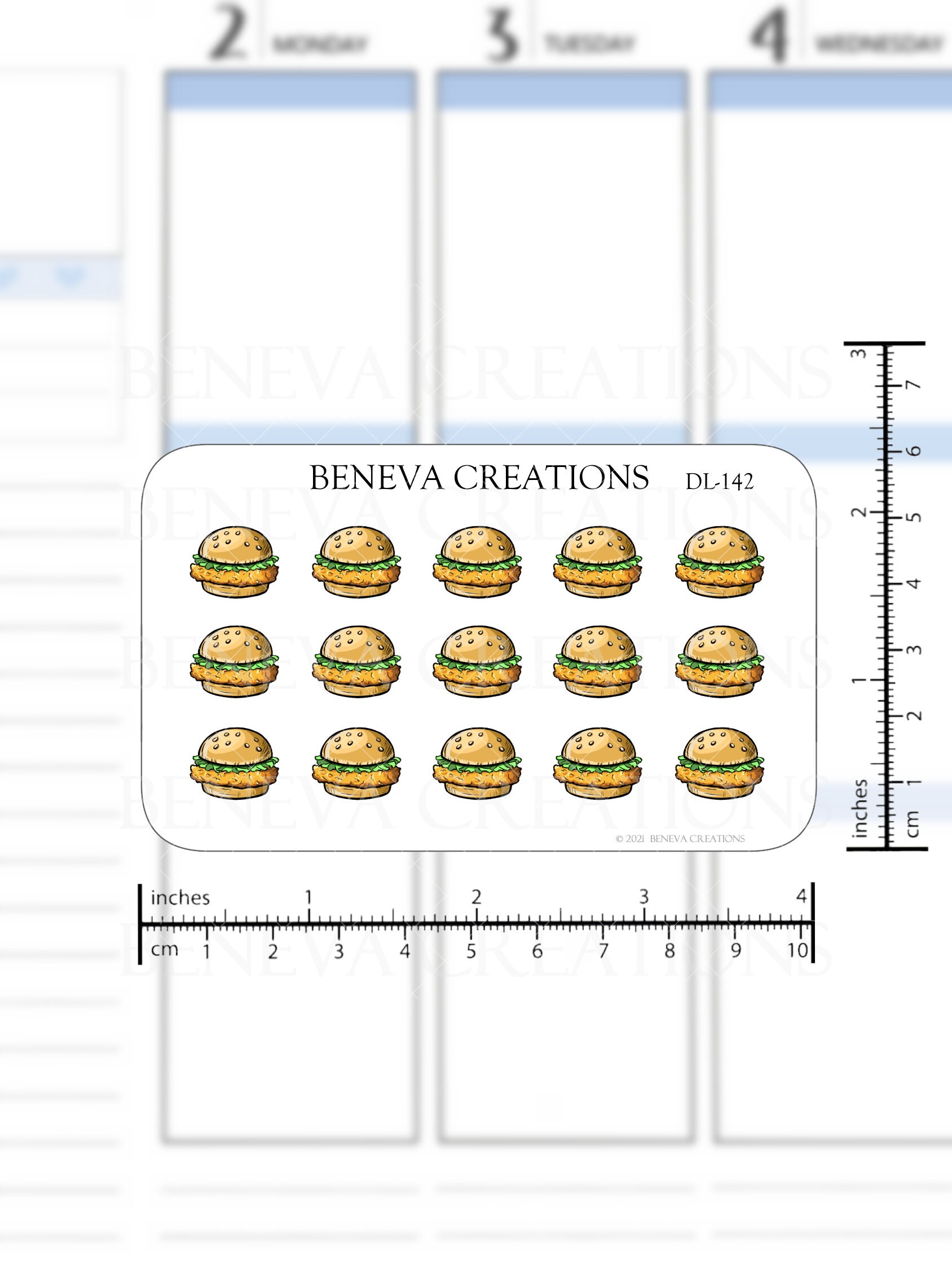 Chicken Burger Stickers- Burger Stickers - Fast Food Sticker- Doodle ...