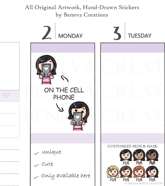 Cell Phone Stickers Texting Stickers Phone Stickers | Etsy