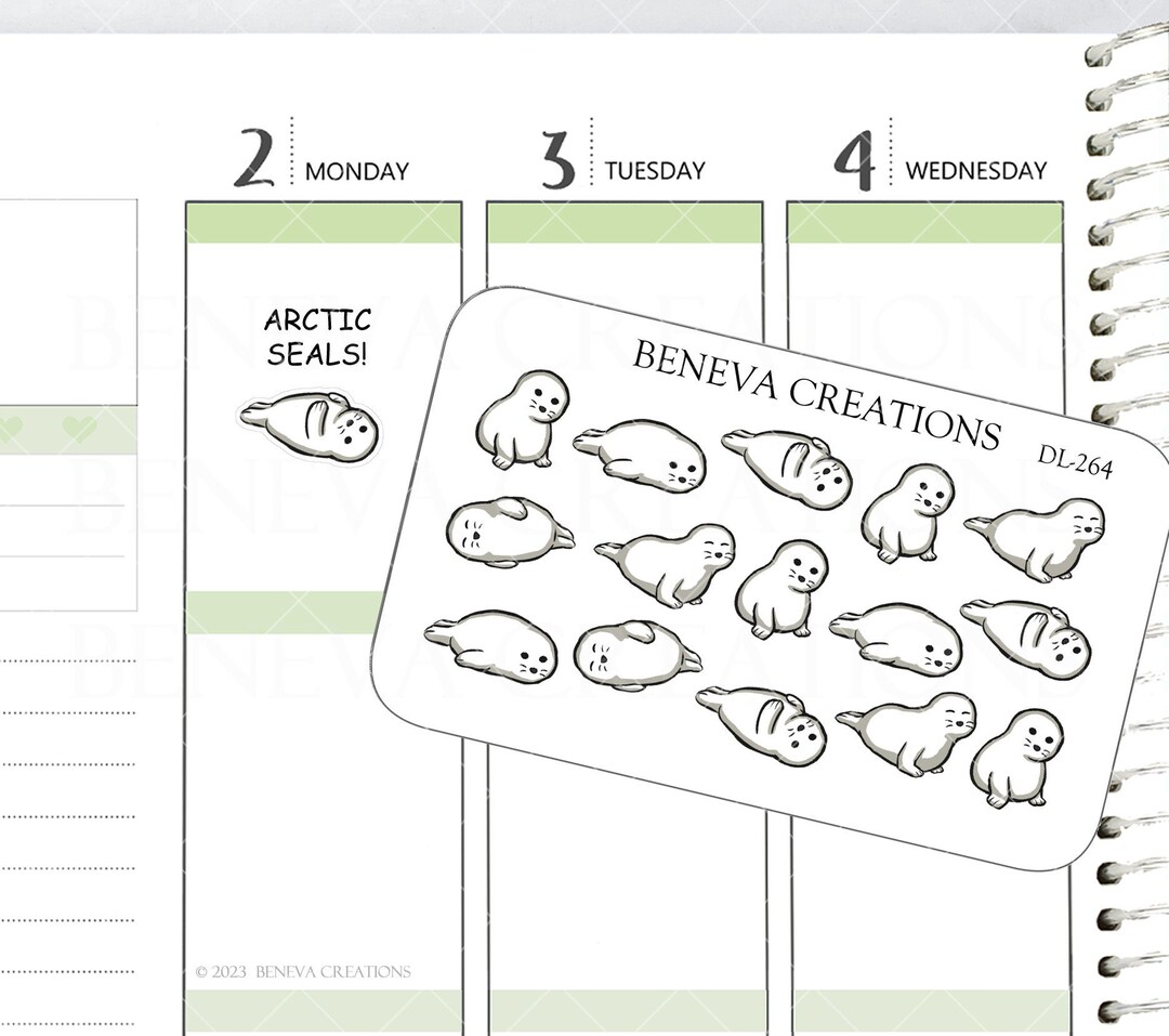 Seal Stickers - Arctic Seals - Harp Seals -winter Stickers - Animal ...