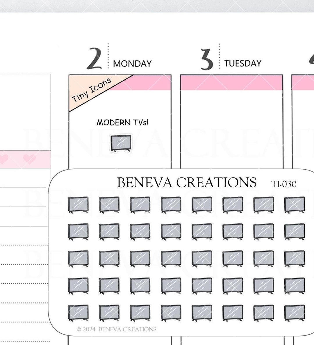 Tiny Modern TV Stickers - (TI-030) - Etsy