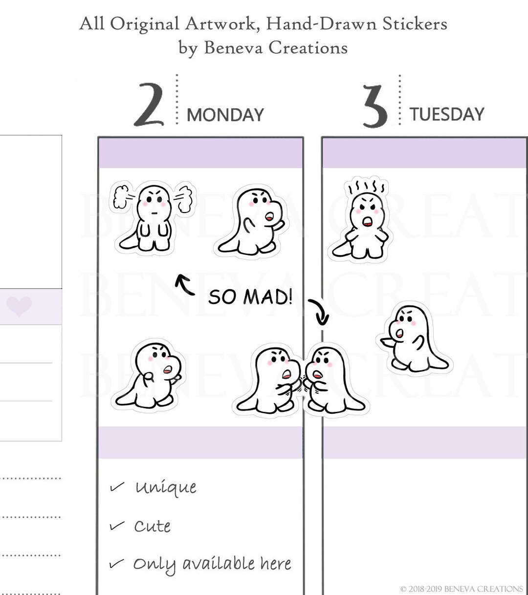 Anger Stickers -frustration Stickers - Emotion Stickers - Mood Trackers ...