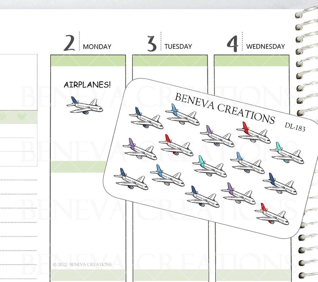 Airplane Stickers -plane Stickers - Flying Stickers- Travel Stickers ...