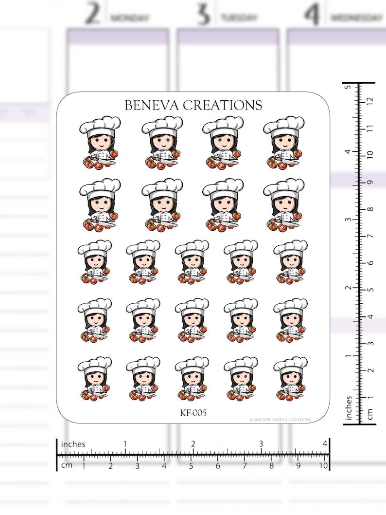 Chef Stickers Cooking Chopping Vegetables Culinary | Etsy