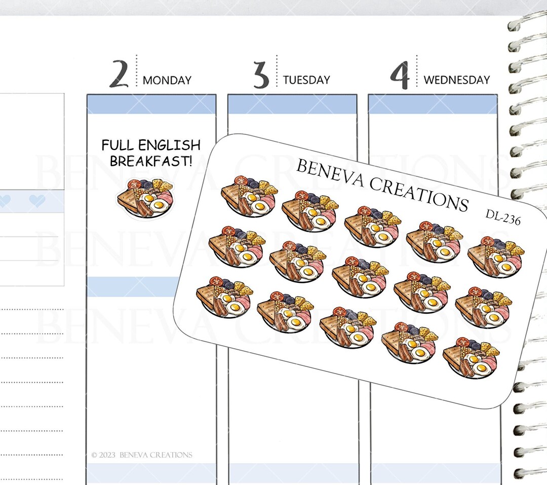 English Breakfast Stickers- Full English Breakfast Stickers - Breakfast ...