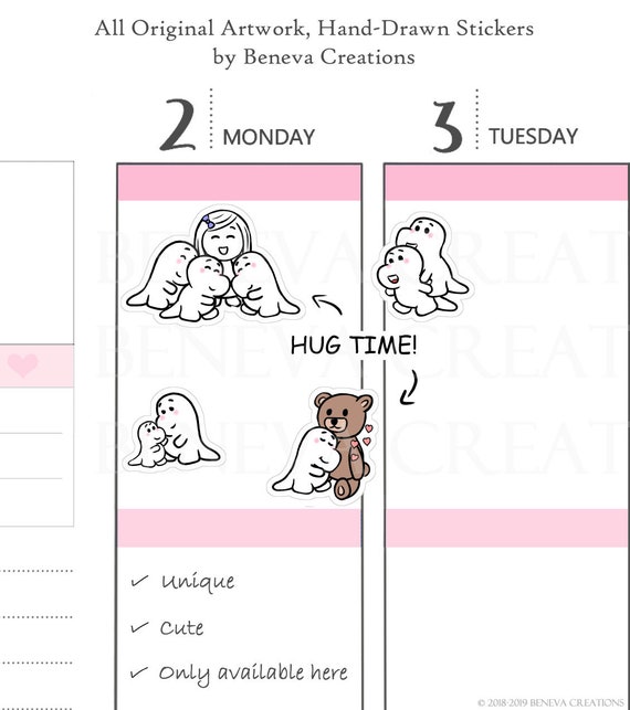 Hugging Stickers emotion Stickers emoti Planner Stickers | Etsy