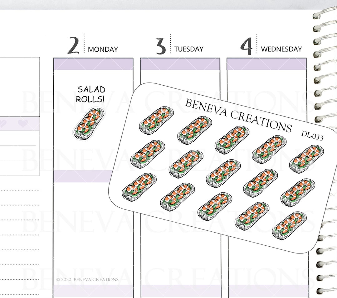 Salad Rolls Stickers- Summer Rolls Stickers- Spring Rolls Stickers ...