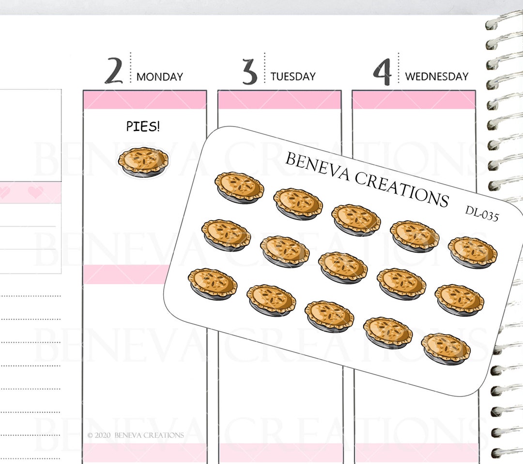 Pie Stickers-food Stickers-pastry Stickers-pot Pie Stickers-baking ...