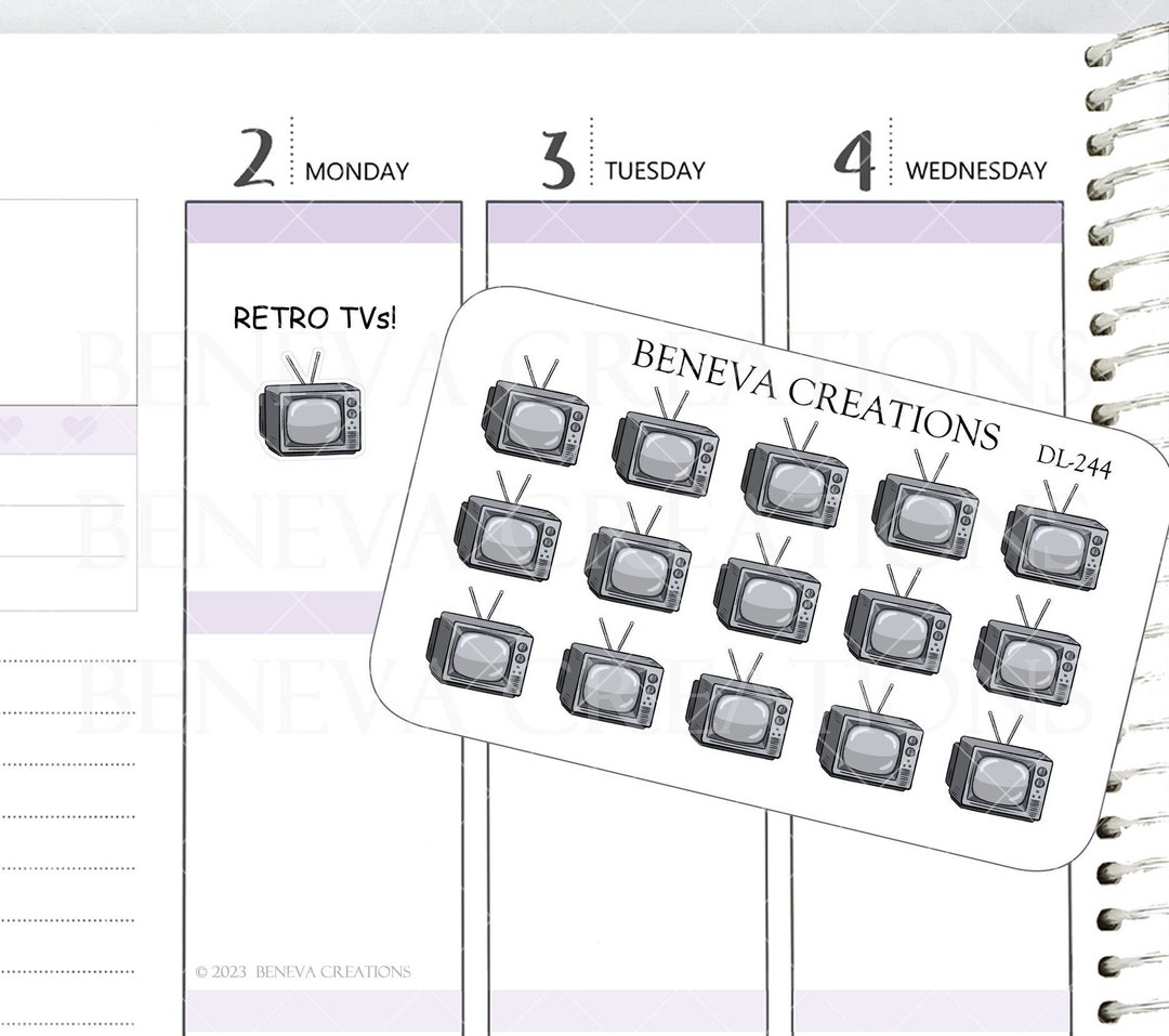 Retro TV Stickers - Vintage Tv Stickers- Crt Television Stickers- Tube ...