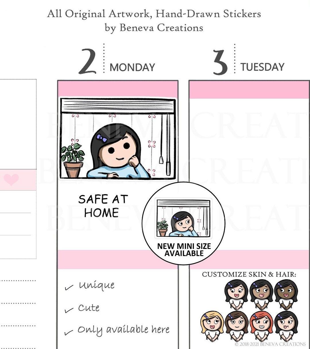 Safe at Home Self-isolation Stickers Quarantine Stickers - Etsy