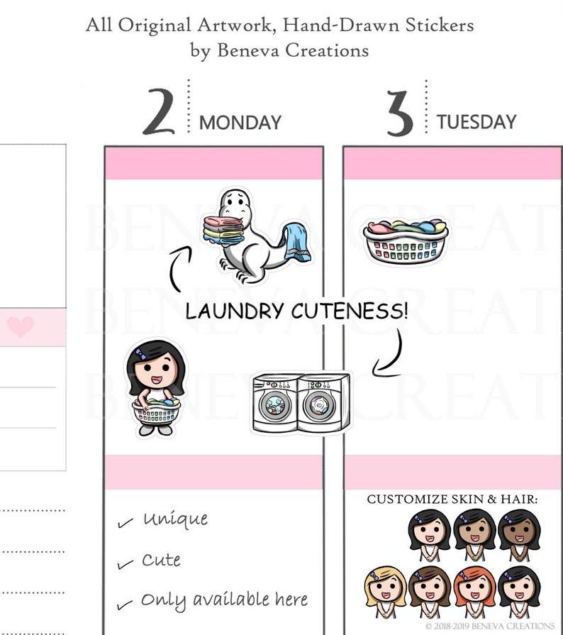 Laundry Stickers Laundry Machines Laundry Basket Folding | Etsy