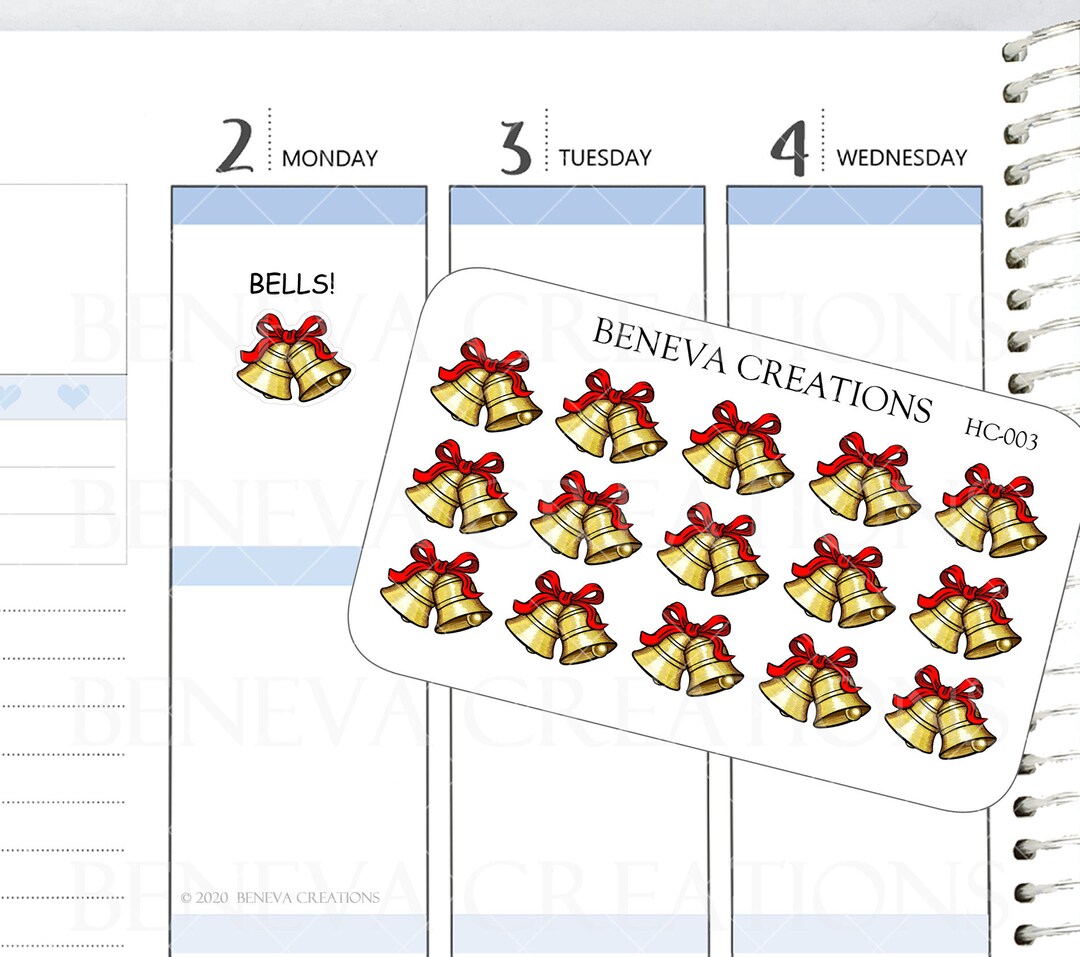 Bell Stickers-christmas Bell Stickers Christmas Stickers Holiday ...