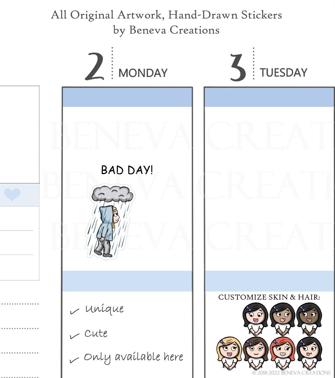 Bad Day Stickers Bad Luck Rainy Day Stickers Sadness | Etsy