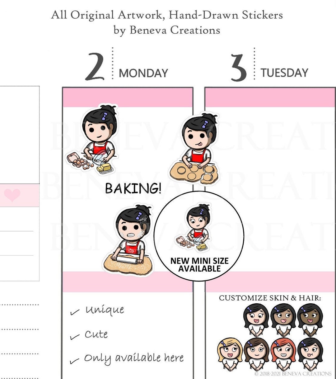 Baking Stickers - Food Stickers - Cute Baking Stickers -cookie Stickers ...