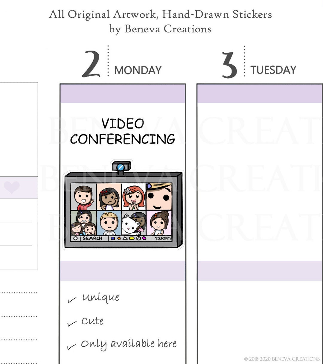 Video Conference Stickers -video Chat - Computer Stickers -laptop ...