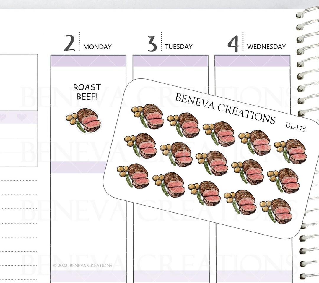 Roast Beef Stickers- Roast Dinner Stickers- Beef Stickers- Dinner ...