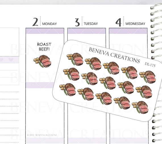 Roast Beef Stickers Roast Dinner Stickers Beef Stickers - Etsy