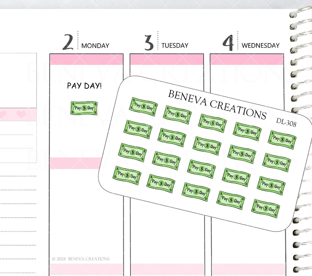 Cash Stickers - Payday Stickers- Money Stickers- Pay Day Paid Stickers ...