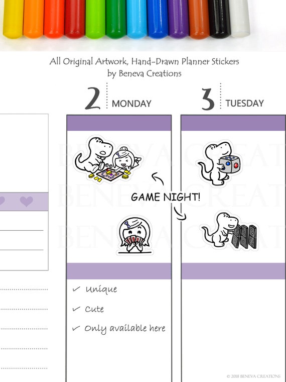 Game Night Stickers Board Games Stickers Family Night | Etsy