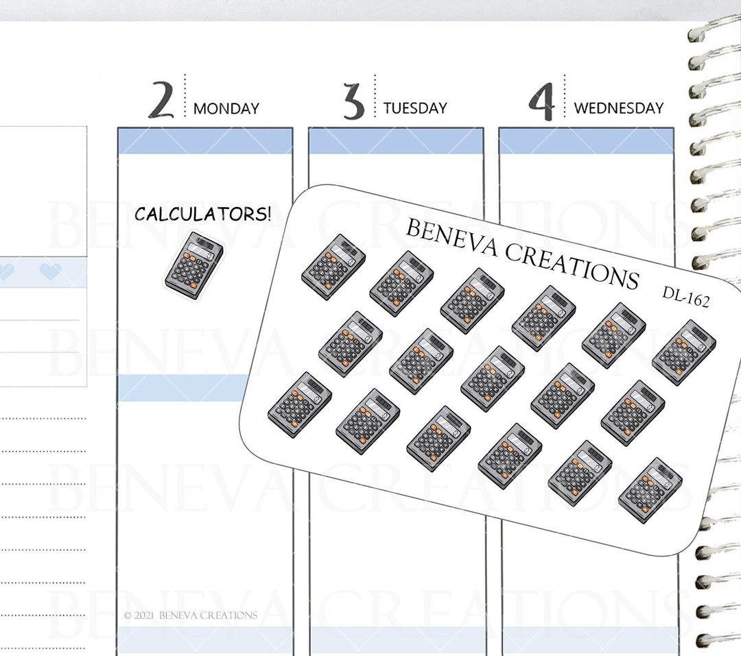 Calculator Stickers -budget Stickers- Finance Stickers- Doodle Stickers ...