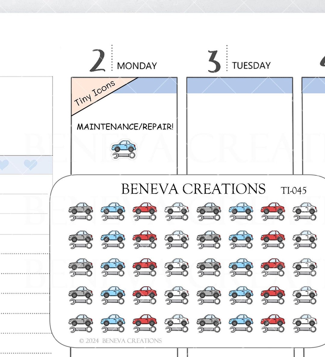 Tiny Car Repair Stickers- Car Stickers - Car Maintenance Stickers- Car ...