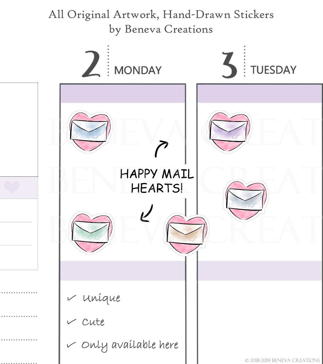 Happy Mail Heart Stickers- Mail Stickers- Heart Stickers - Cute Planner ...