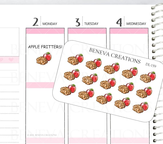 Apple Fritter Stickers doughnut Stickers food - Etsy