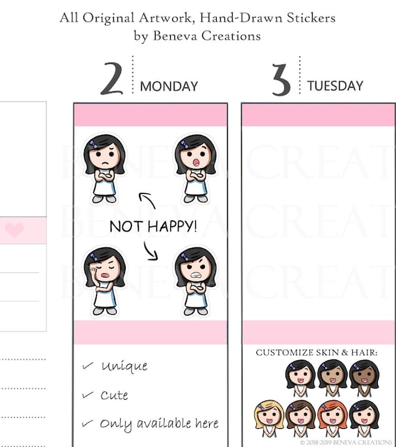 Disappointed Stickers Frustrated Stickers Emotion Stickers | Etsy