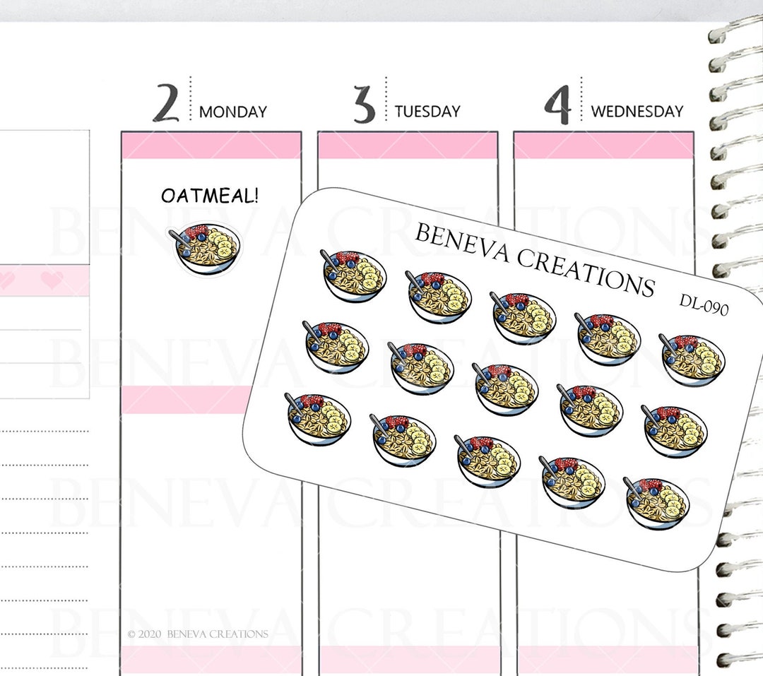 Oatmeal Stickers - Breakfast Stickers- Doodle Stickers -food Stickers ...