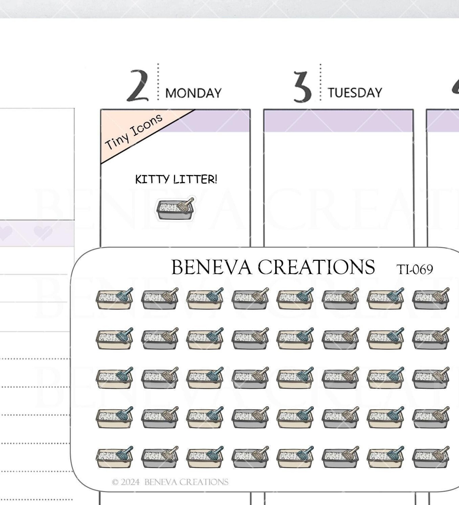 Tiny Kitty Litter Stickers - (TI-069) - Etsy