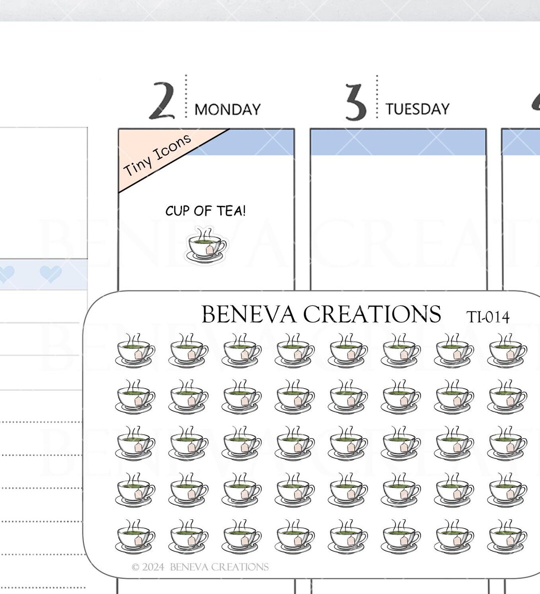 Tiny Tea Cup Stickers - (TI-014) - Etsy