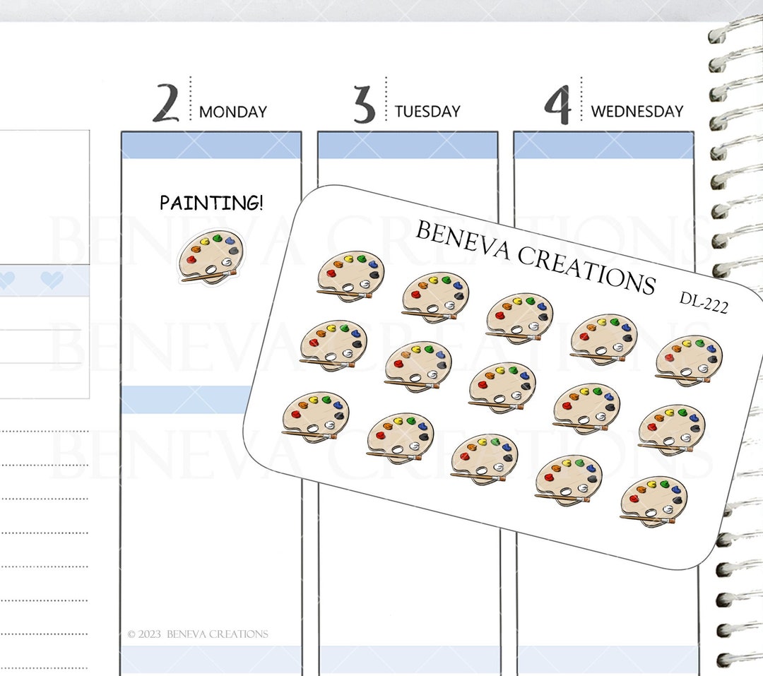 Paint Palette Stickers- Paint Stickers- Art Stickers- Doodle Stickers ...