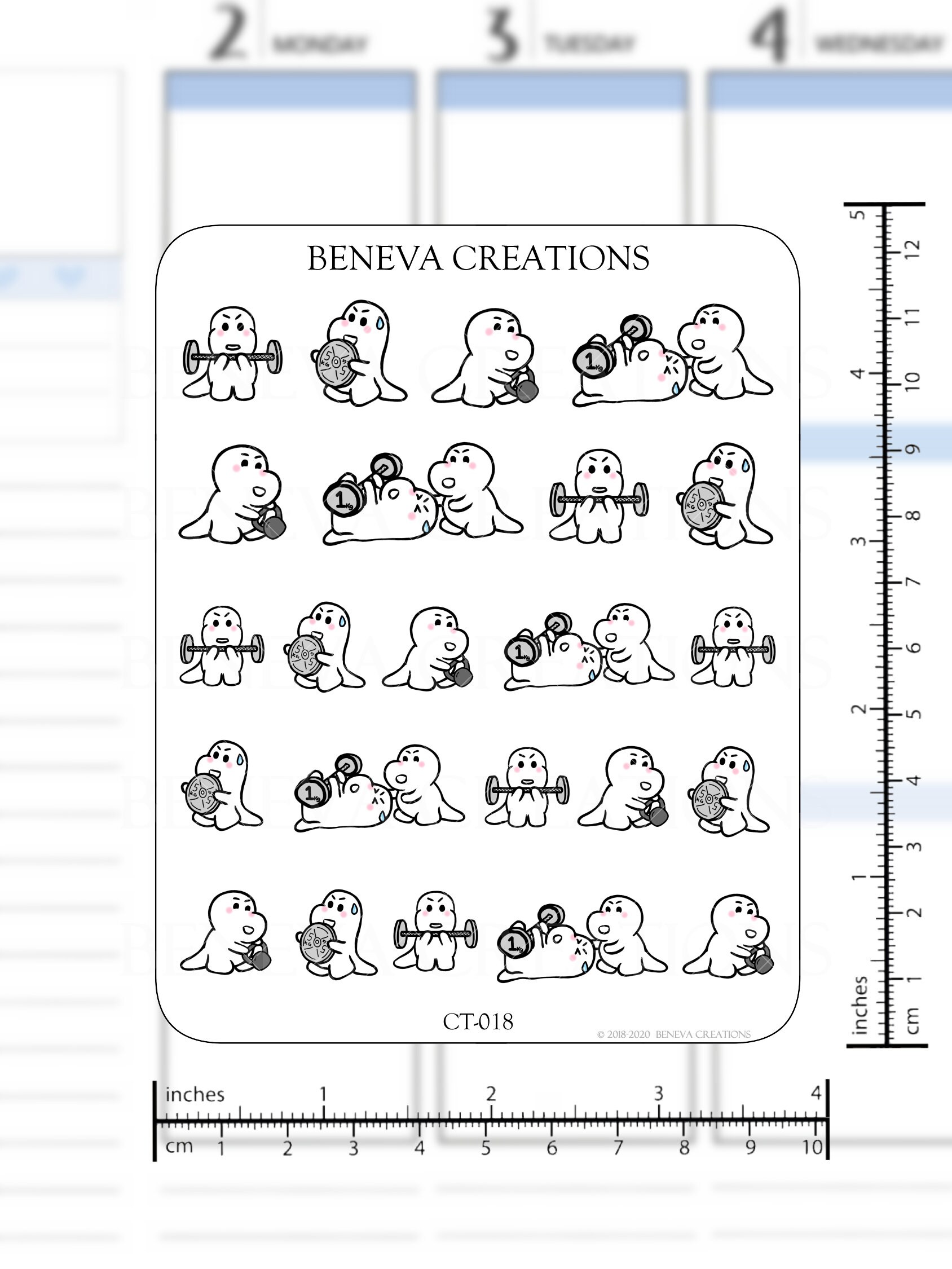 Weight Lifting Stickers - Workout Planner Stickers - Barbell - Barbell ...
