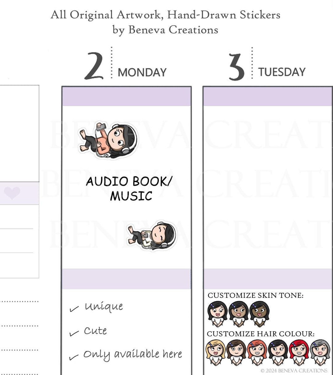 Headphone Stickers-music Stickers- Phone Stickers-audio Book Stickers ...