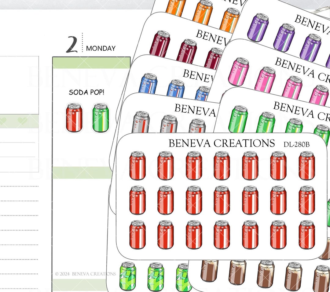 Soda Pop Stickers- Soda Drink Stickers - Pop Stickers -cola Drink ...