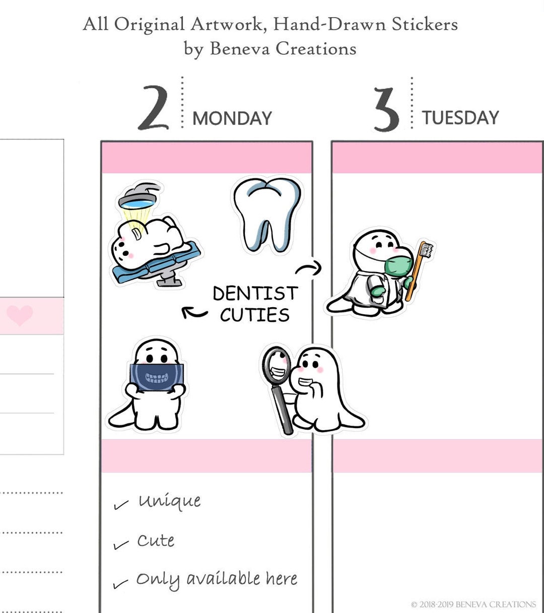 Dentist Stickers -dental Stickers -teeth Stickers-dentist Appointment ...