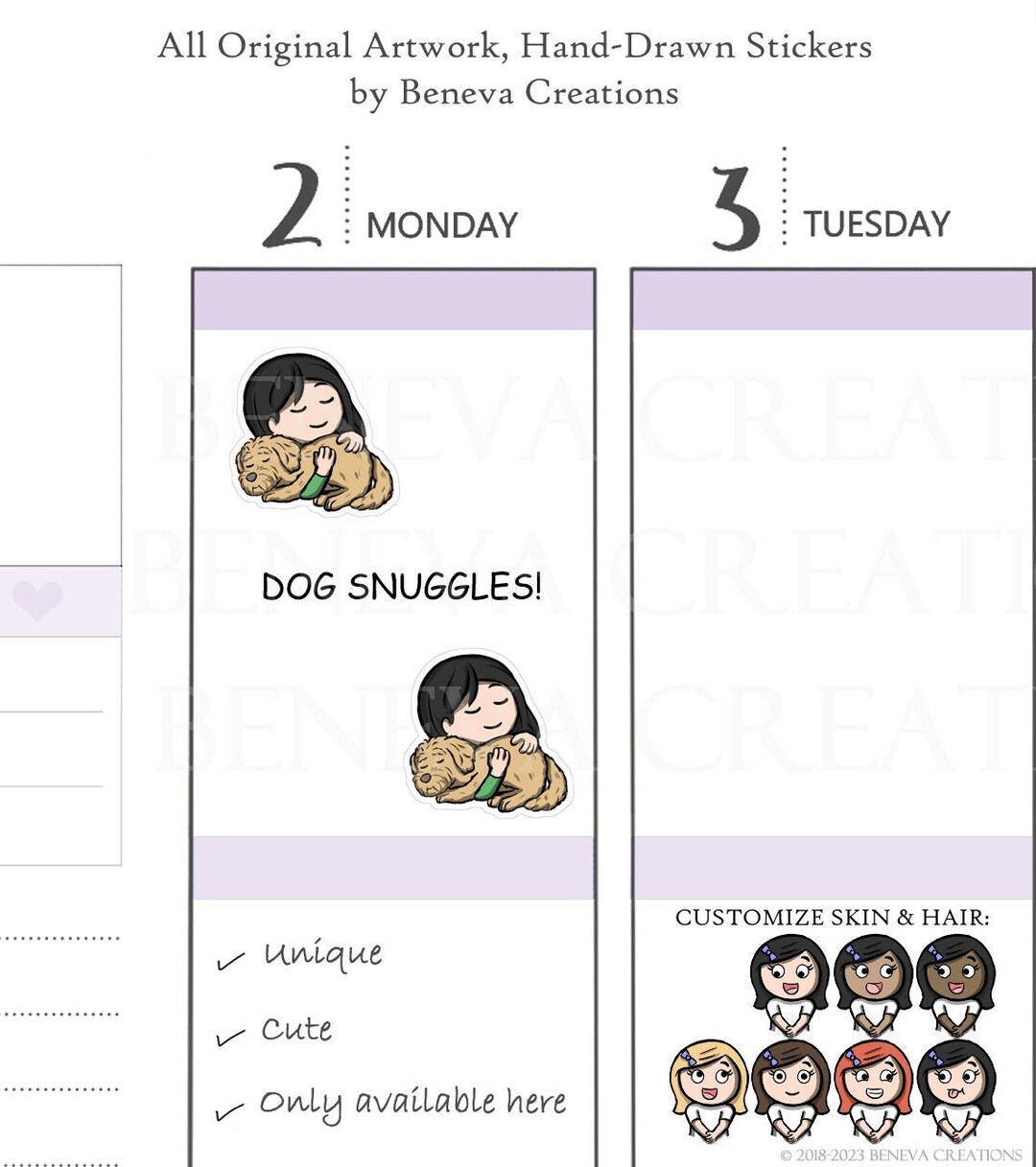 Dog Snuggles Stickers-pet Stickers- Doggie Snuggles Stickers -dog ...