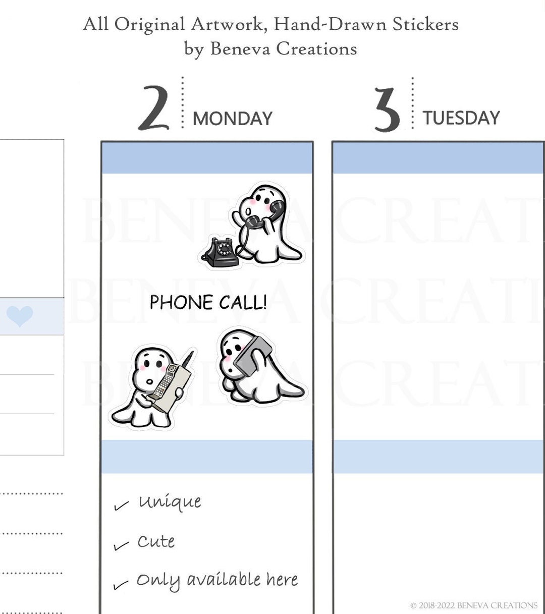 Phone Call Stickers- Telephone Stickers - Cell Phone - Rotary Phone ...