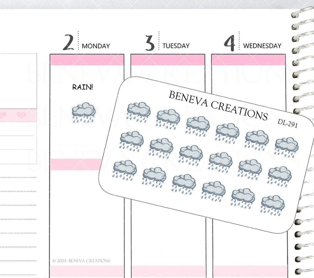 Rain Stickers- Rain Shower Stickers-raining Stickers-weather Stickers ...