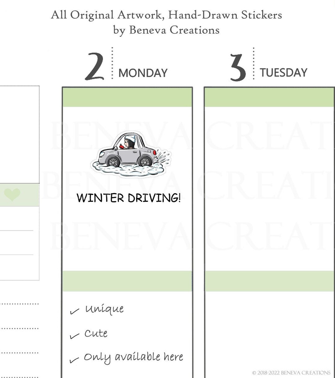 Car Stuck Stickers- Winter Driving Stickers- Car Stickers- Snow Storm ...