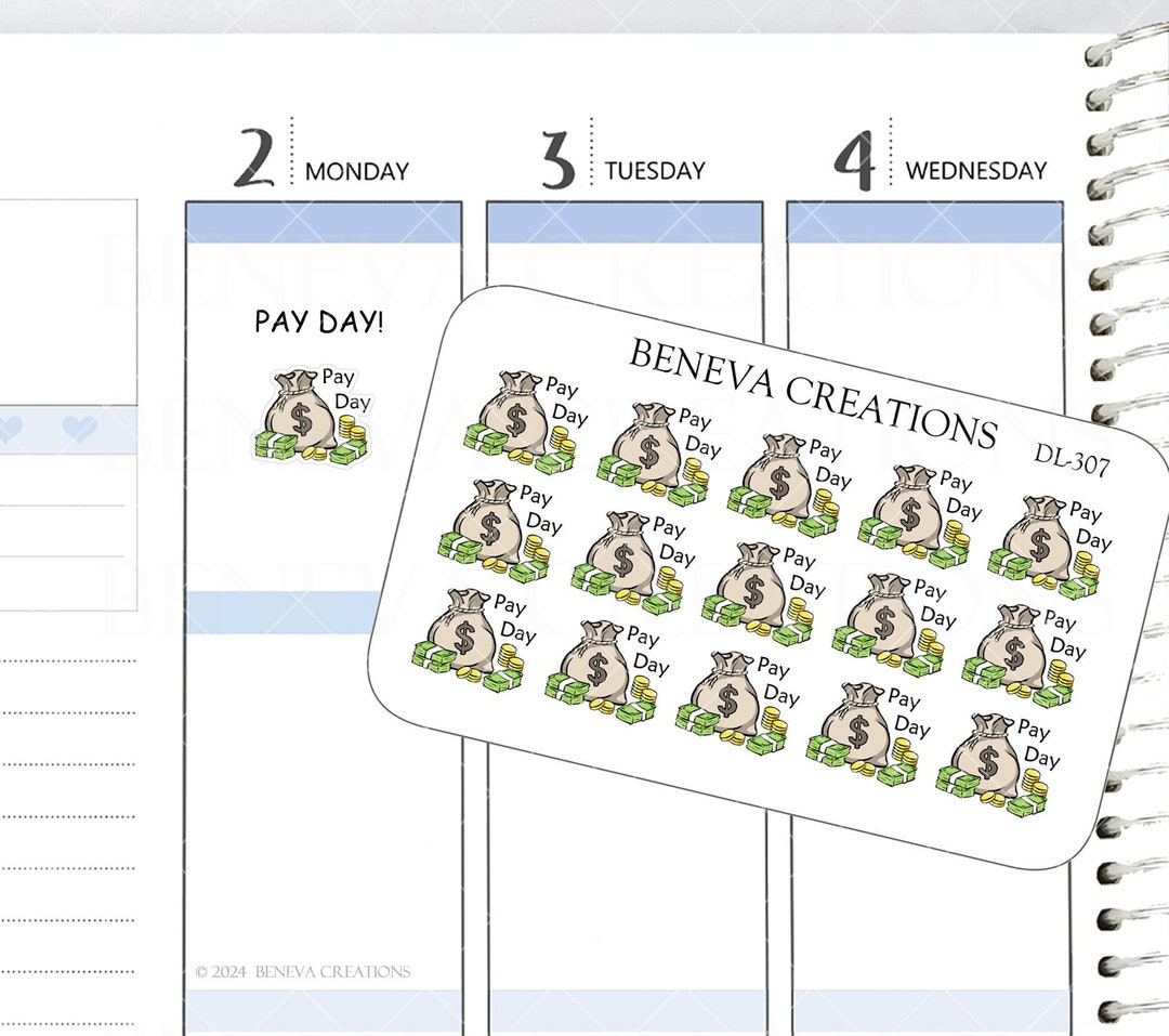 Payday Stickers - Money Bag Sticker - Cash Stickers - Pay Day - Money ...