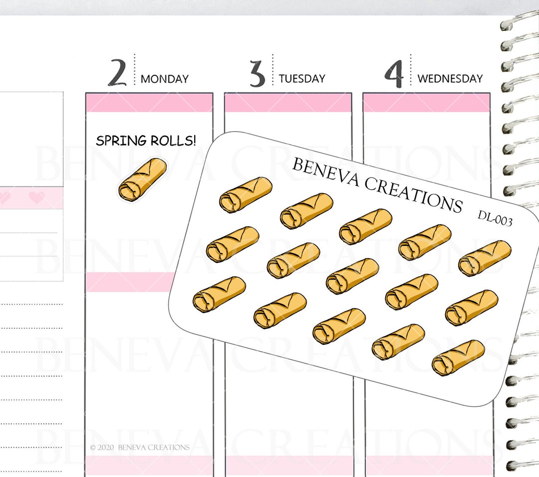 Spring Rolls Stickers-vietnamese Food-viet Food Stickers- Spring Rolls ...