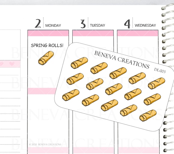 Spring Rolls Stickers-vietnamese Food-viet Food Stickers | Etsy