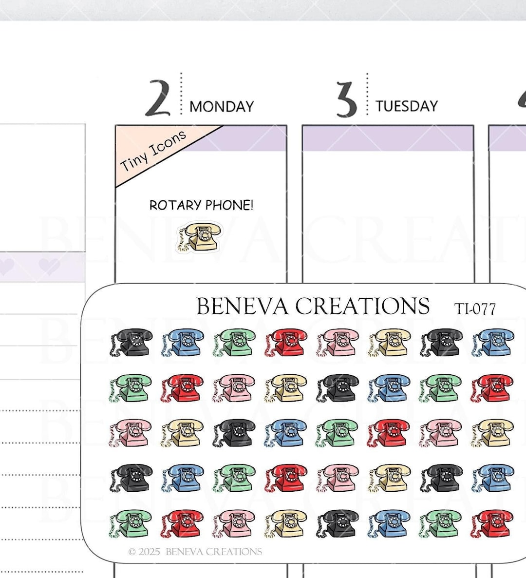 Tiny Rotary Phone Stickers - Phone Stickers- (TI-077) - Etsy